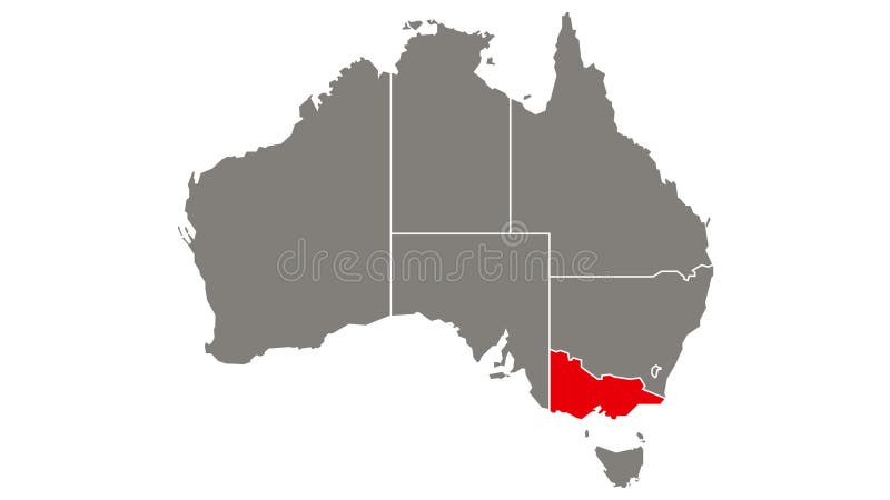 Australia Map Highlighted in Australia Flag Colors and Pin of Country ...