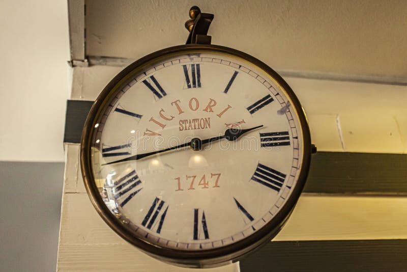 Victoria Station clock stock image. Image of rail, design - 193389719