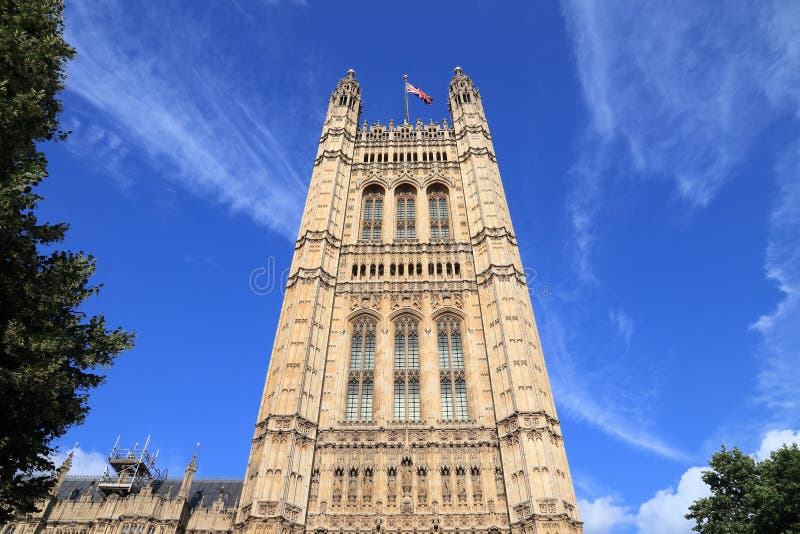 Victoria Tower, London stock image. Image of parliament - 195718439
