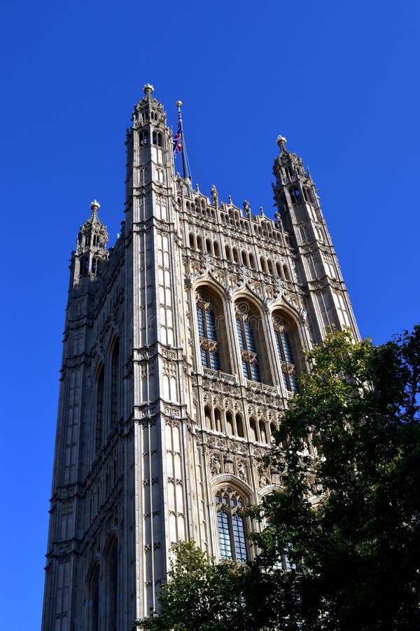 Victoria Tower Palace of Westminster Stock Photo - Image of landmark ...