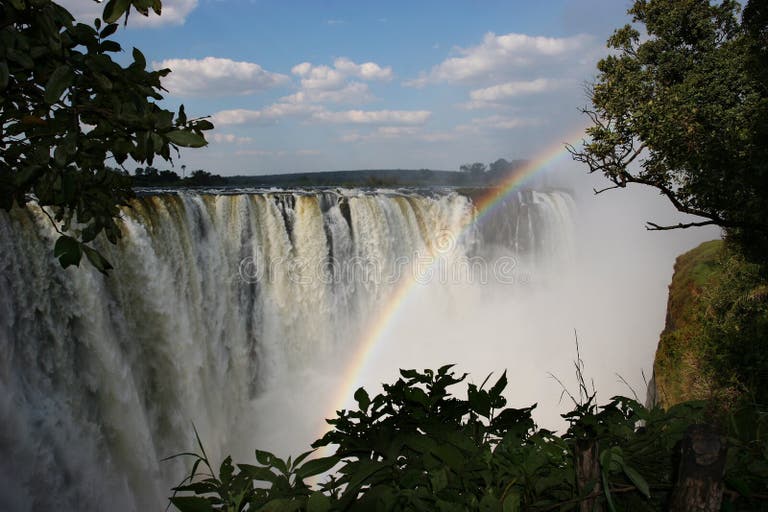Victoria-waterfall stock image. Image of rain, plant, gorge - 226179