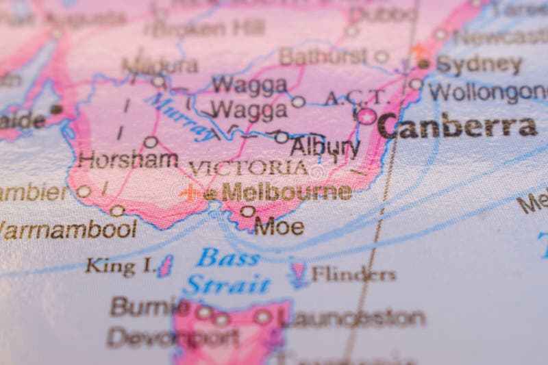 Victoria on the World Map-Geo Political Map Stock Photo - Image of flat ...