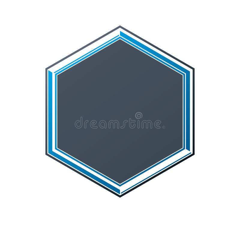 Victorian Art Vector Hexagonal Frame with Copy Space. Heraldic T Stock ...