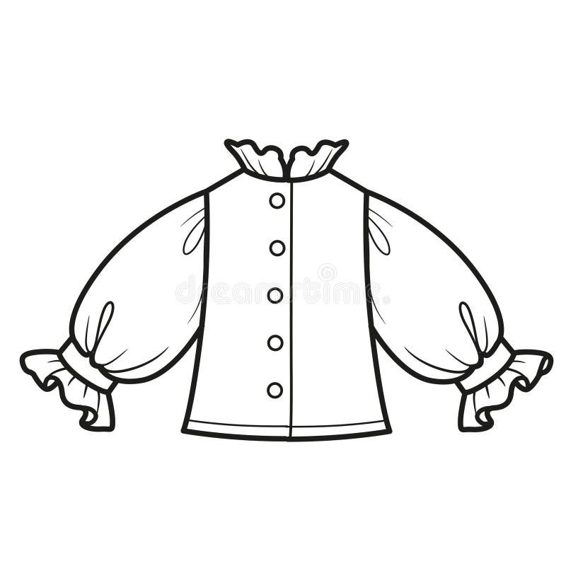 Blouse Coloring Page Stock Illustrations – 89 Blouse Coloring Page ...