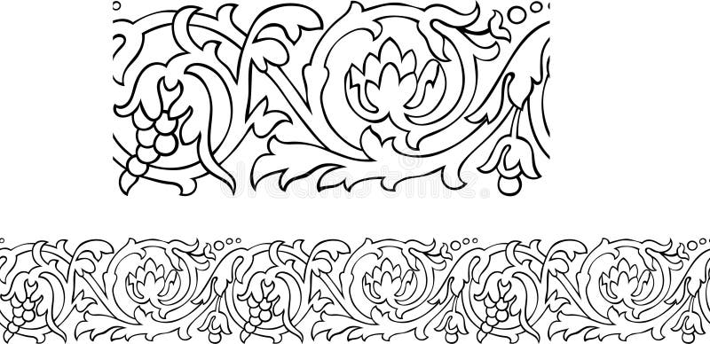 Victorian Border Pattern stock vector. Illustration of grapes - 15976257