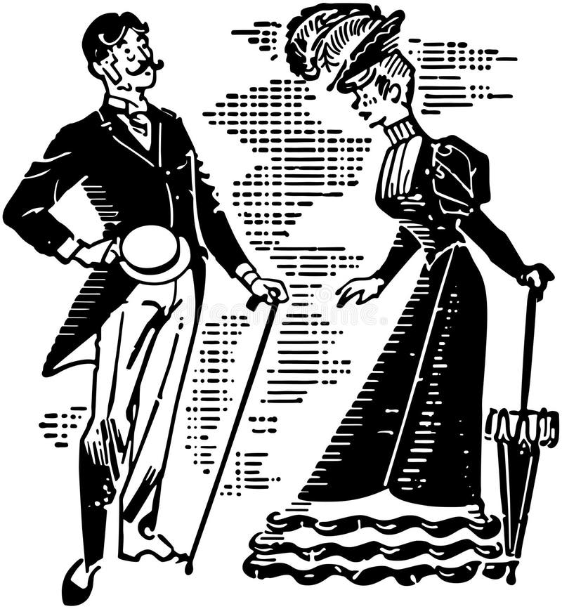 Victorian Couple Courting stock vector. Illustration of twenties - 42093939
