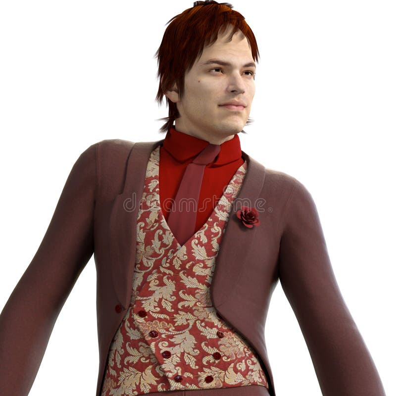 Victorian Dapper Gentleman 3D Render Stock Illustration - Illustration ...