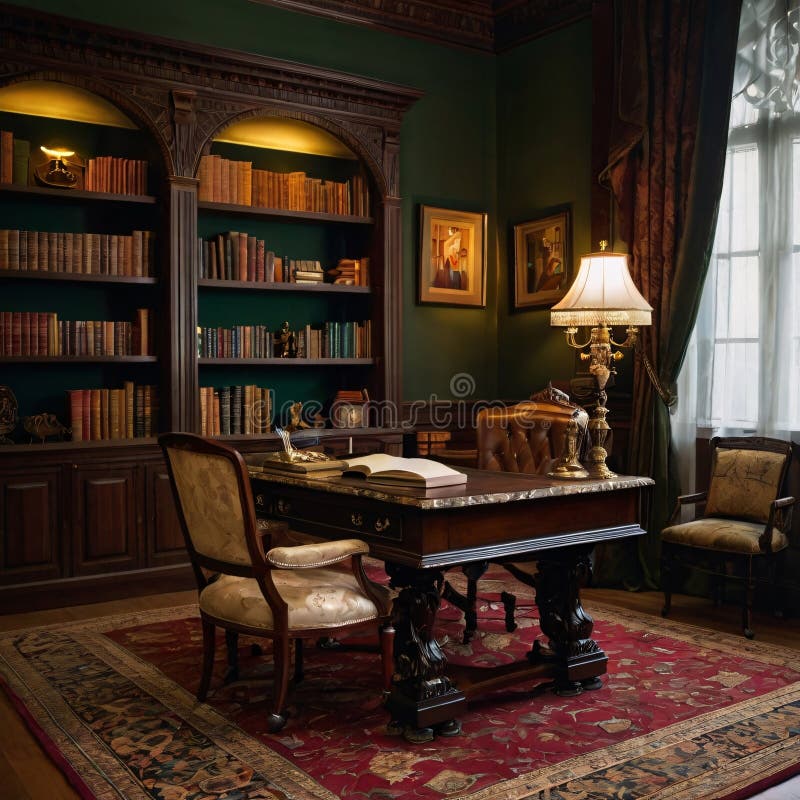 Victorian Elegance Designing a Luxurious Study with Timeless Charm ...