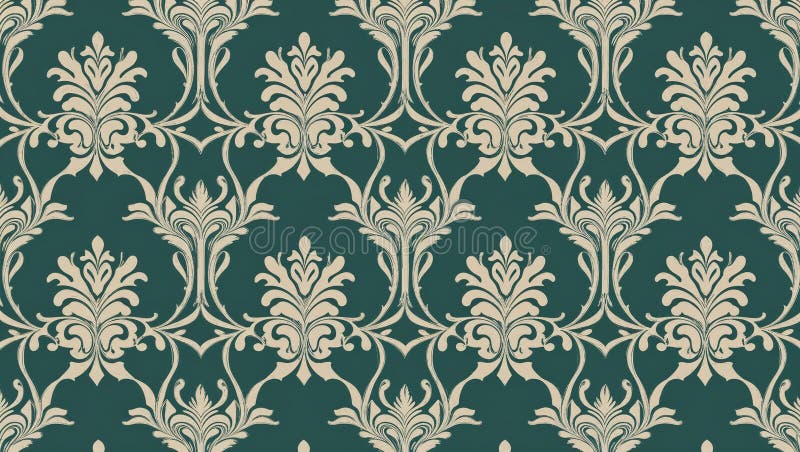 Victorian Floral Wallpaper Pattern with Intricate, Detailed Design ...