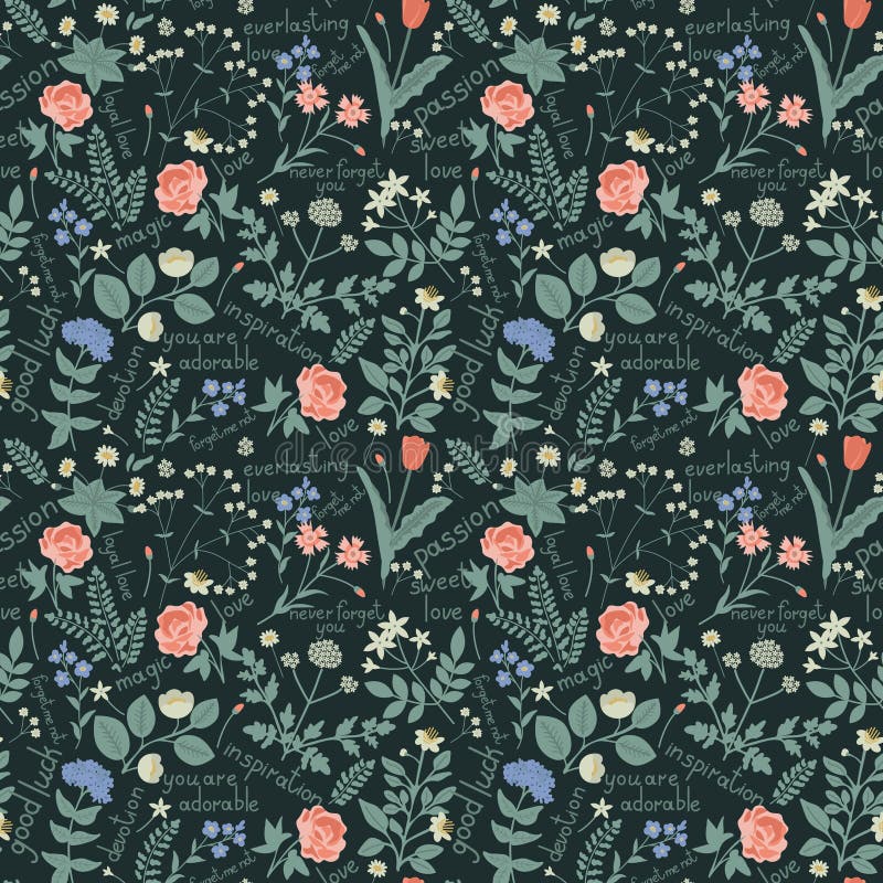 Victorian flower language stock vector. Illustration of spring - 338500252