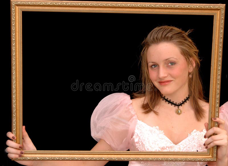 Victorian girl in frame stock photo. Image of antique - 1799326