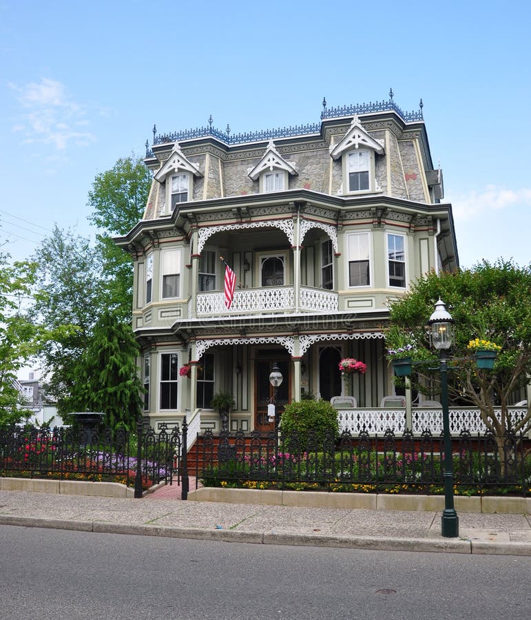 Large Victorian Style Home stock image. Image of sidewalk - 13476889