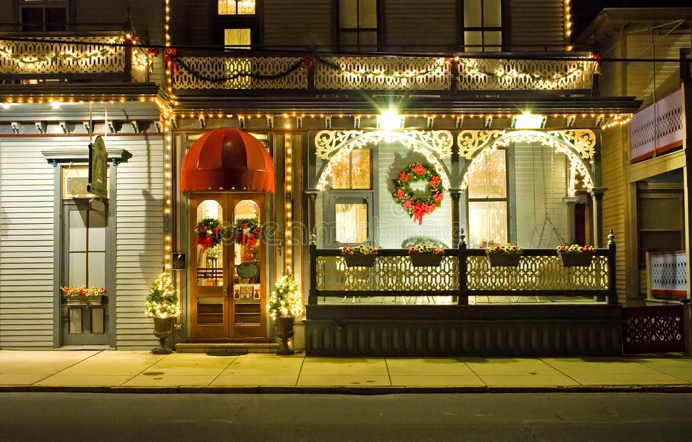 Victorian Hotel and Street Scene Stock Image - Image of antique ...