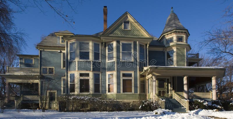 Yellow Victorian House stock photo. Image of home, details - 13106810