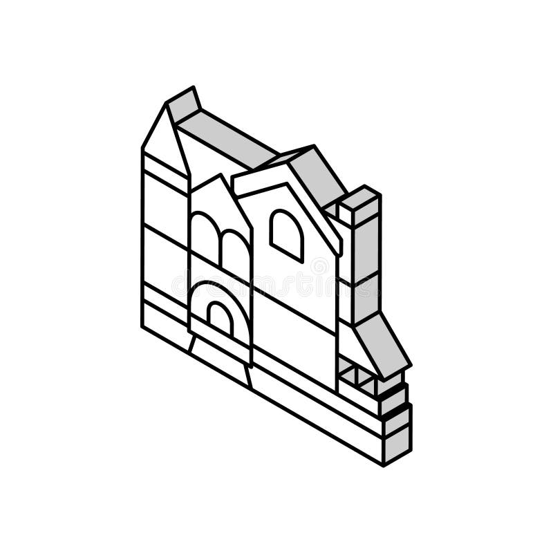 Victorian House Isometric Icon Vector Illustration Stock Vector ...