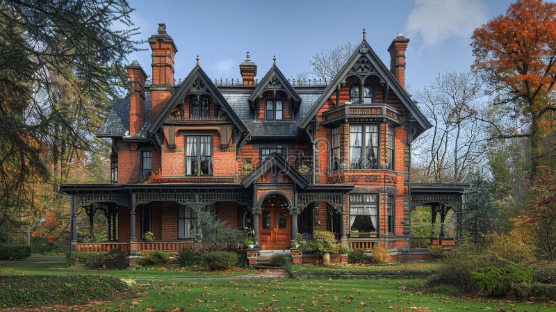 A Victorian House in the Woods. Victorian Architecture Stock Photo ...