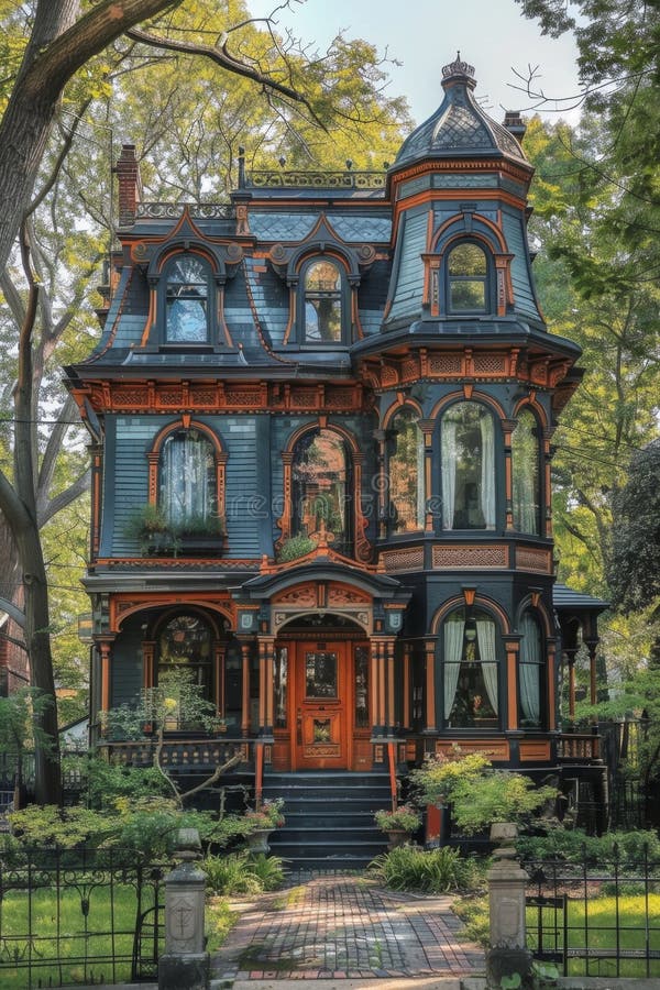 A Victorian House in the Woods. Victorian Architecture Stock Photo ...