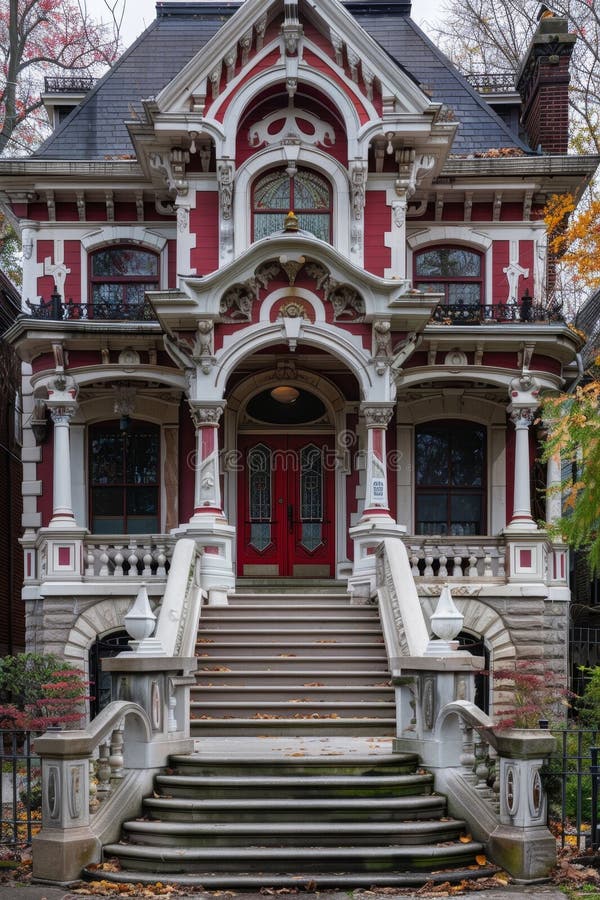 A Victorian House in the Woods. Victorian Architecture Stock Image ...