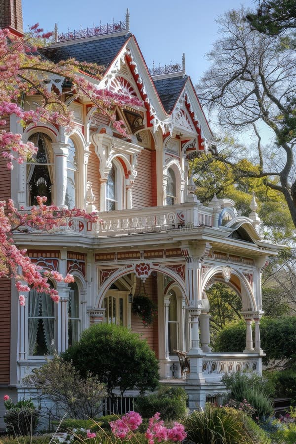 A Victorian House in the Woods. Victorian Architecture Stock Photo - Image of building, place ...