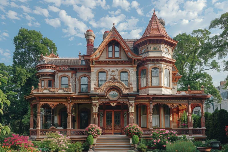 A Victorian House in the Woods. Victorian Architecture Stock Photo ...