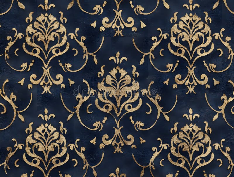 Victorian-Inspired Damask Pattern Wallpaper Stock Illustration ...