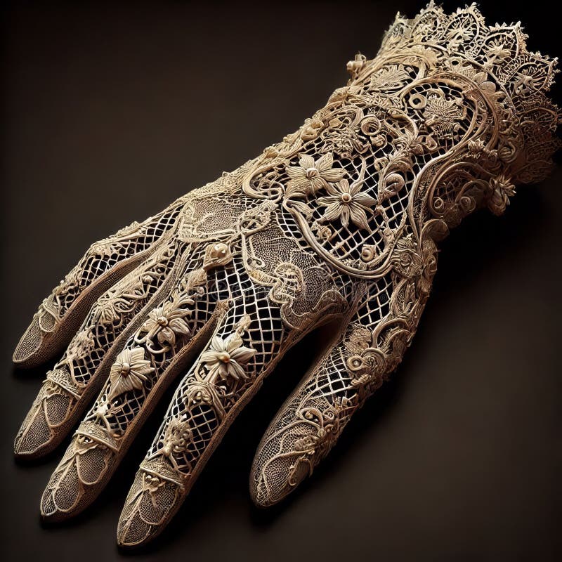 Victorian Lace Glove Detailed Victorian Lace Glove with Intricat Stock ...