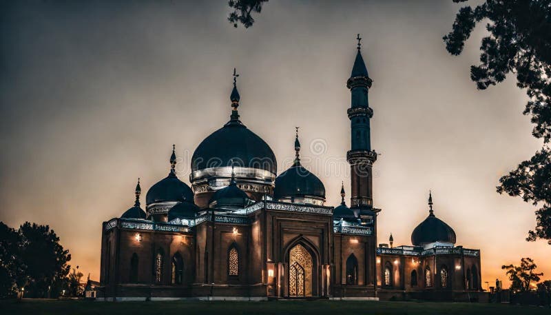 Victorian Mosque at Night Victorian Mosque at Stock Illustration ...