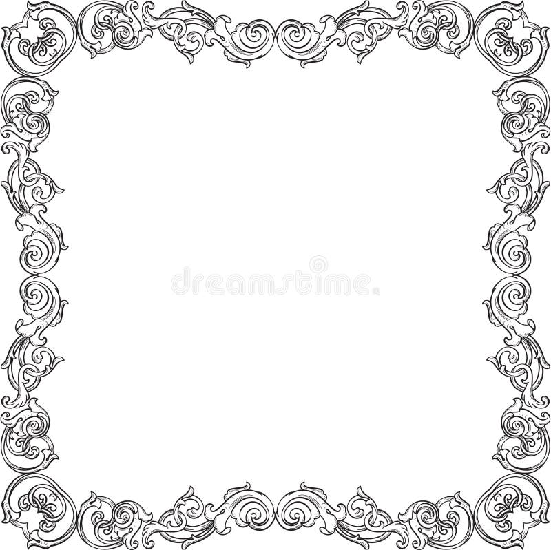 Victorian Art Ornate Scroll Frame Stock Vector - Illustration of ...