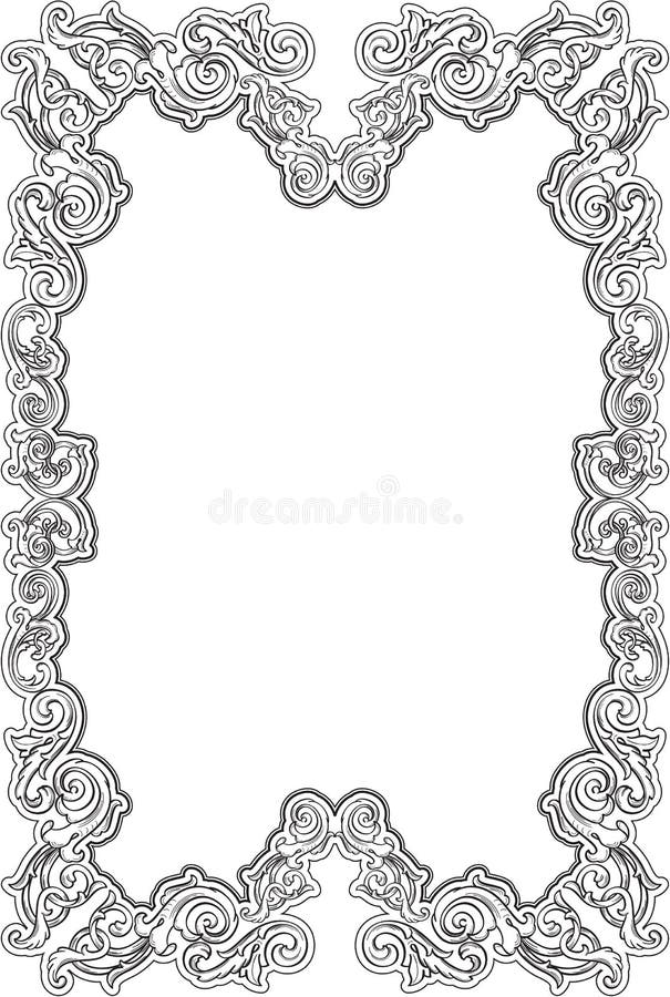 Victorian Art Ornate Scroll Frame Stock Vector - Illustration of ...