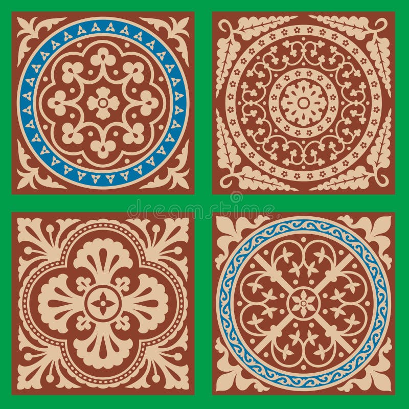 Victorian Patterns Set One stock illustration. Illustration of antique ...