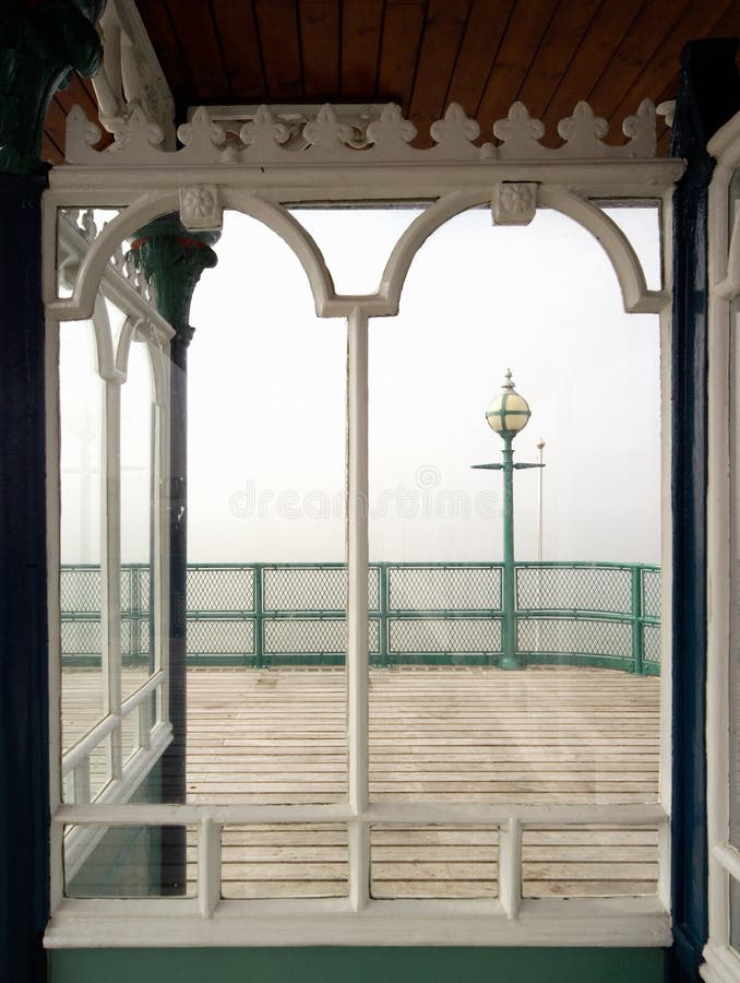 Victorian Pier Window, View To Sea Stock Photo - Image of holiday ...