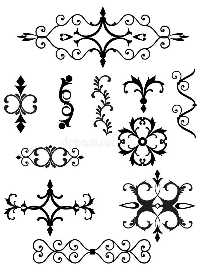 Ornate Victorian Scrolls in Black Stock Vector - Illustration of ...