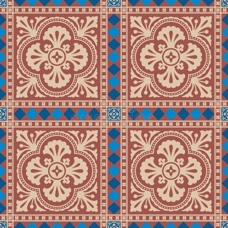 Victorian Seamless Pattern stock illustration. Illustration of ...