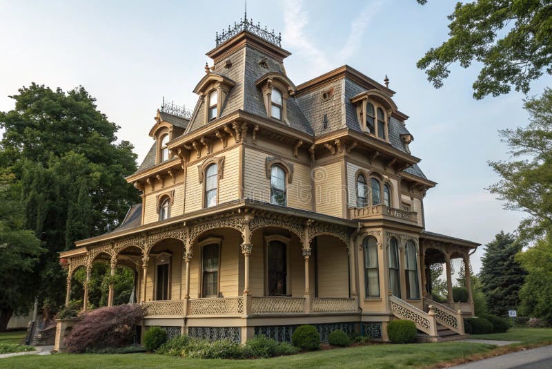 Victorian Second Empire Architecture in the United States Stock ...