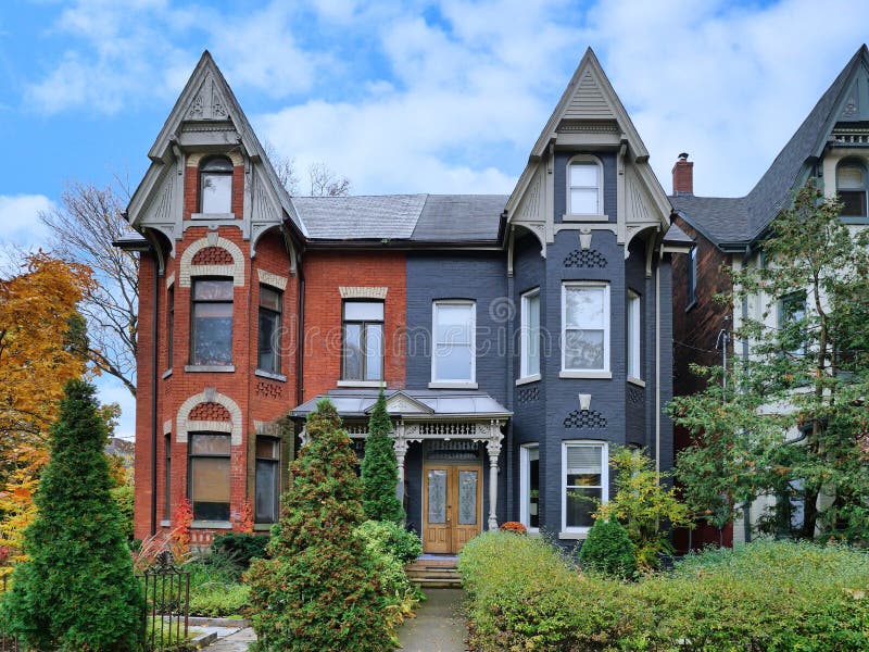 Victorian Semi-detached Houses in the Historic Cabbagetown District of ...