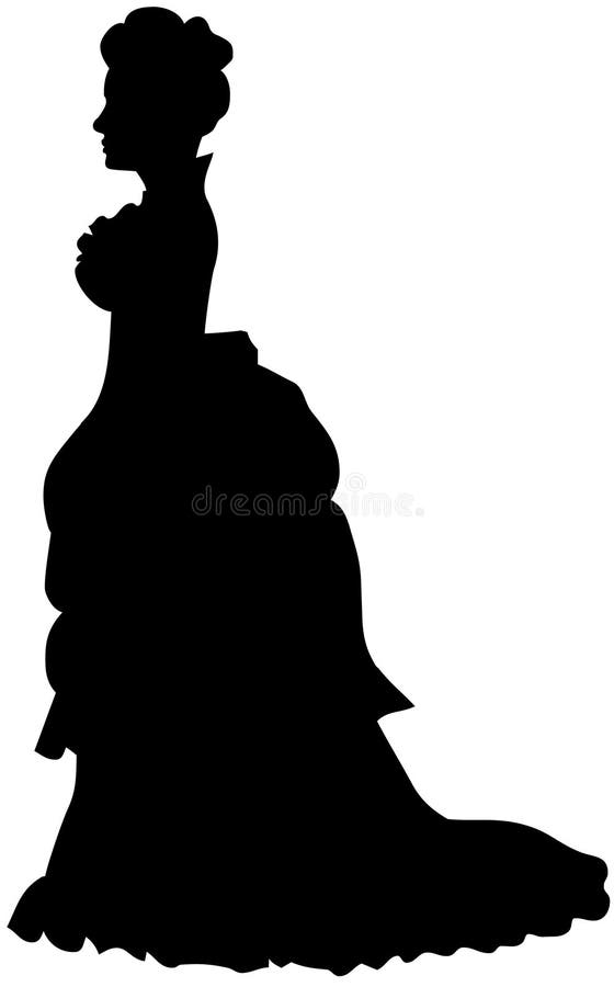 Victorian Woman Profile Silhouette