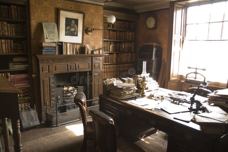 Victorian Solicitors Office Stock Image - Image of fireplace ...