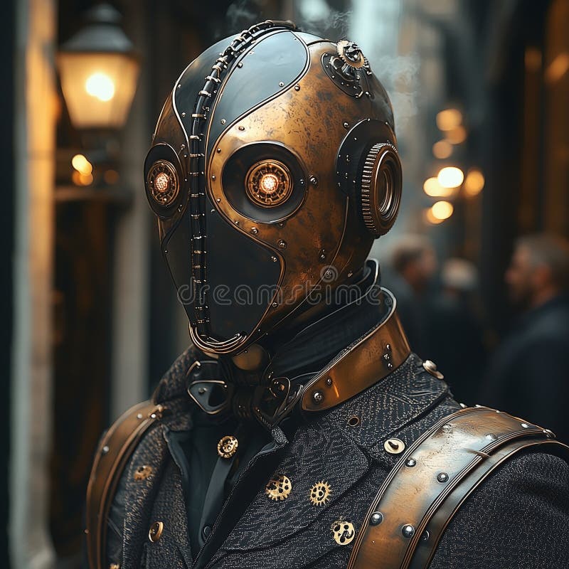 Victorian Steampunk Humanoid Robot with Brass and Copper Plating Stock ...