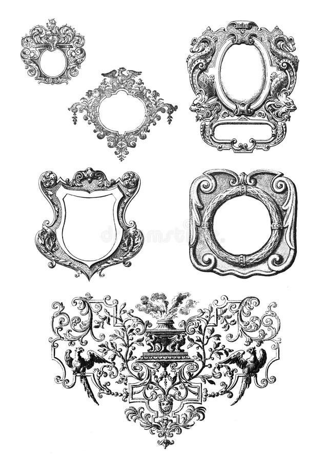 Victorian style frames stock illustration. Illustration of victorian ...