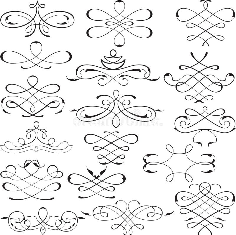 Swirl divide art set stock vector. Illustration of gothic - 49339865