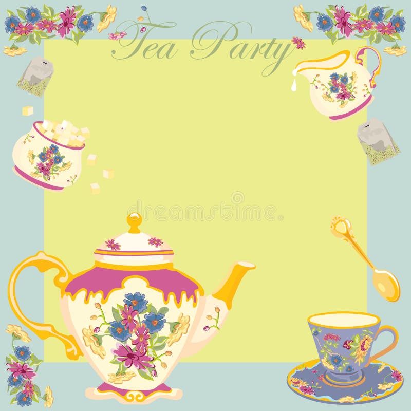 Victorian Tea Party Invitation Stock Vector - Illustration of victorian ...