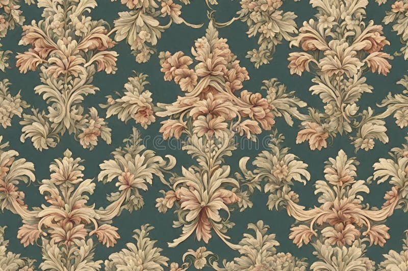 A Victorian Wallpaper Pattern Created Stock Illustration - Illustration ...