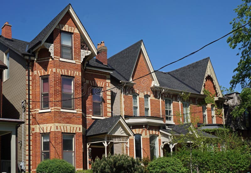 Victorian Working Class Row Houses Stock Image - Image of front, shrub ...