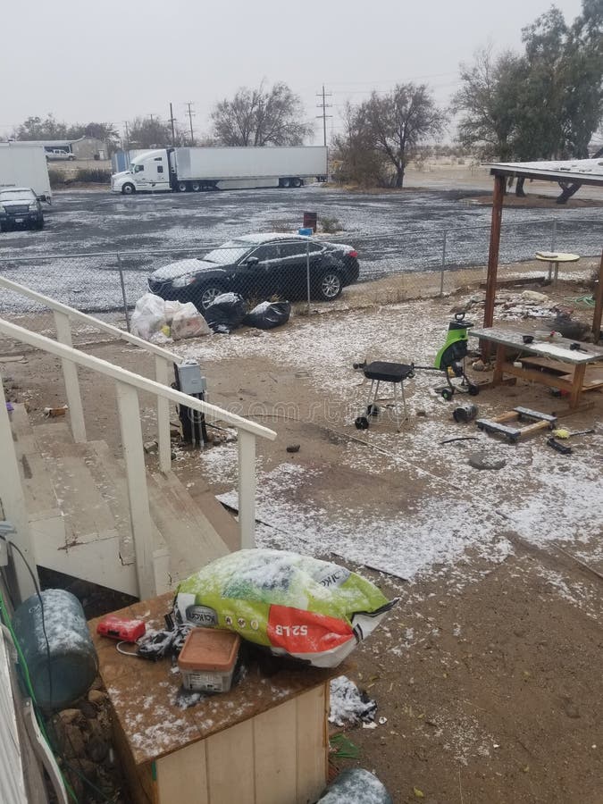 Victorville Snow Ice Cold White Editorial Stock Image - Image of cold ...