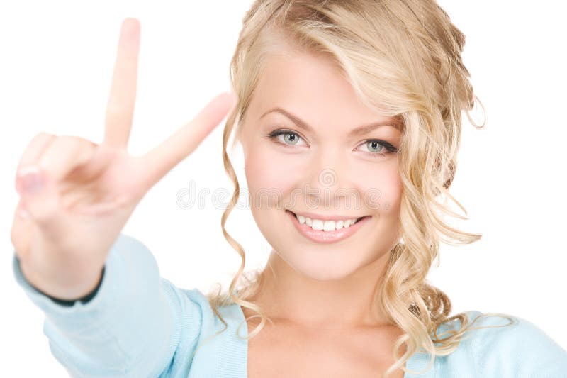 Victory stock image. Image of charming, closeup, happy - 11127013
