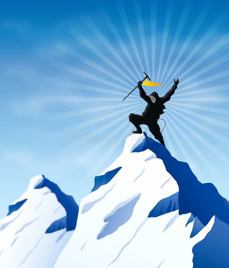 Victory stock vector. Illustration of motivation, mountain - 23092011