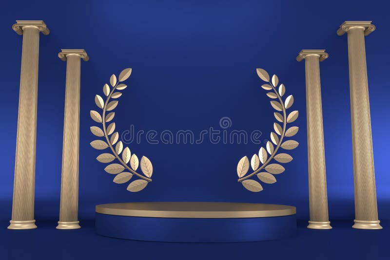Victory Blue Adstract , Podium for Cosmetic Product. 3d Rendering Stock ...