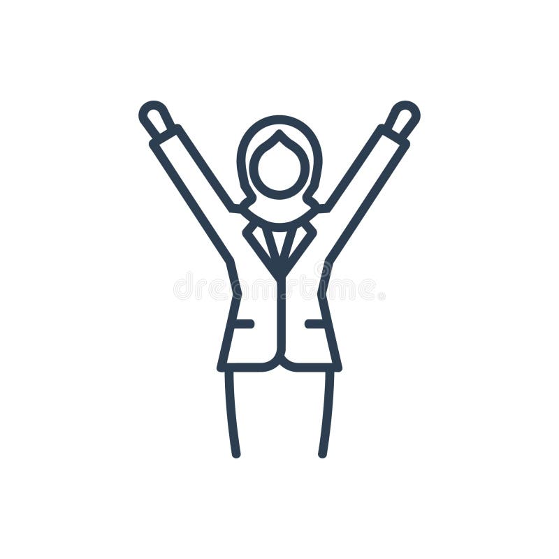 Victory Businesswoman Icon stock vector. Illustration of victory ...