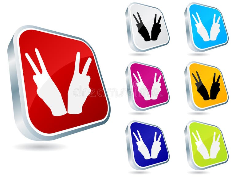 Victory Buttons Different Colors Stock Illustration - Illustration of ...