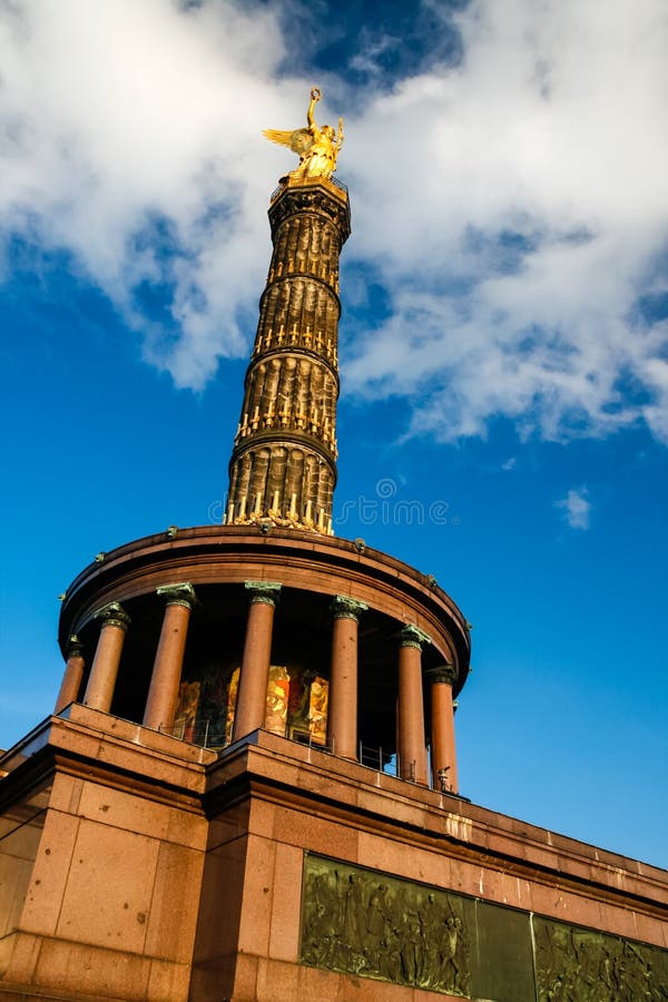 The Victory Column in Berlin, Germany at Sunset Stock Photo - Image of ...